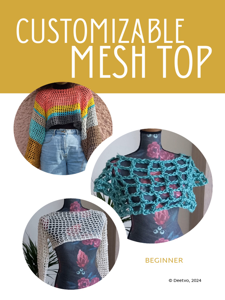 Customizable Crochet Mesh Top Pattern | PDF | Crochet | Clothing