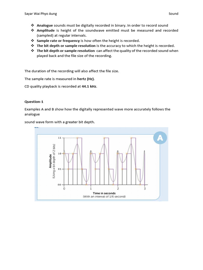 Binary Representation of Sound Waves | PDF