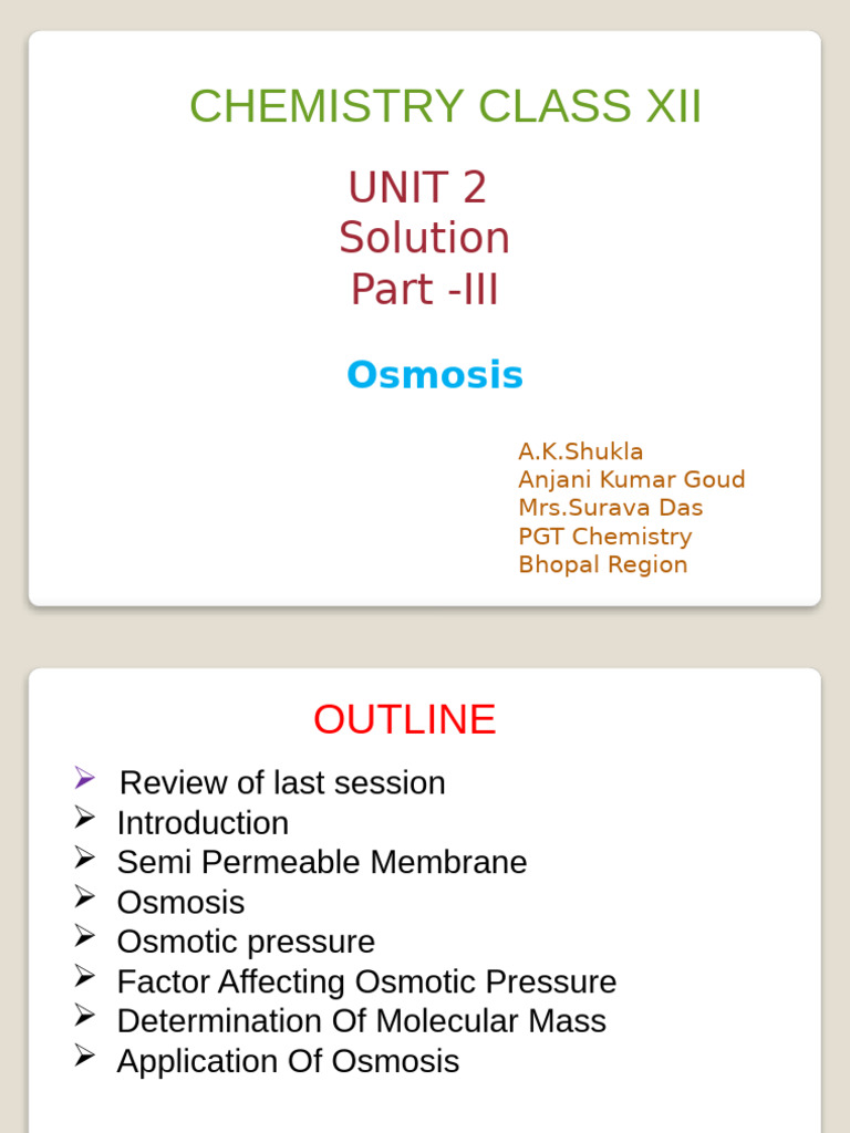 Solution Part 3 | PDF | Osmosis | Chemistry