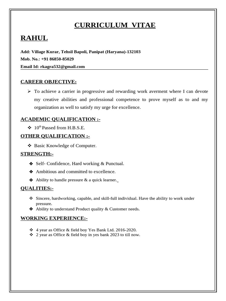 Curriculum Vitae | PDF