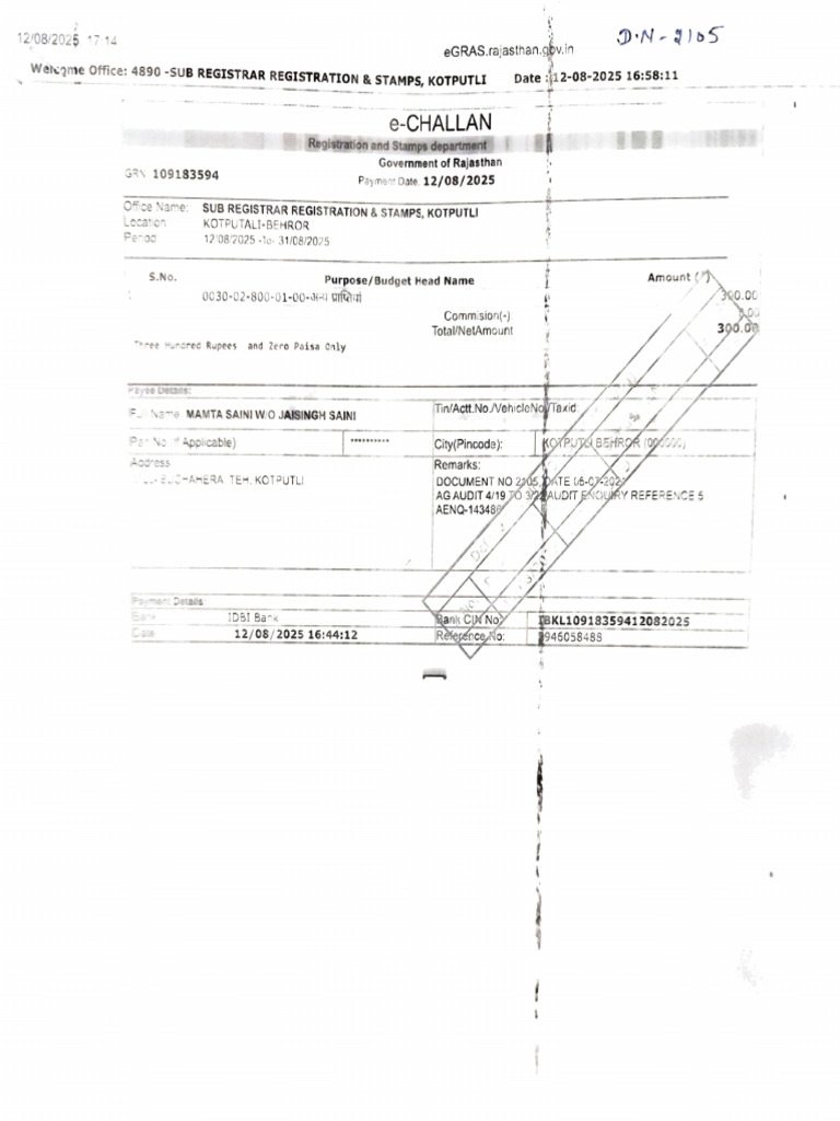 Defaced Challan Payment Records | PDF | Rupee | Business Law