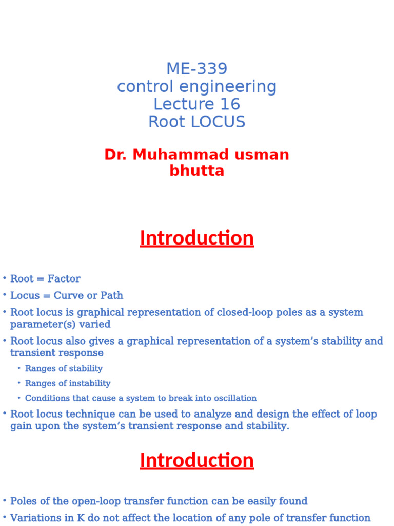 Root Locus Analysis in Control Engineering | PDF | Damping | Mechanics