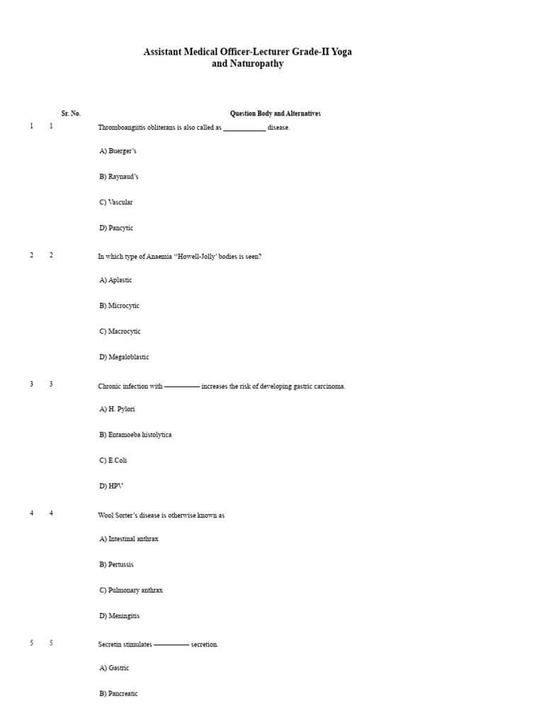 Medical Quiz Questions and Answers | PDF | Ultraviolet