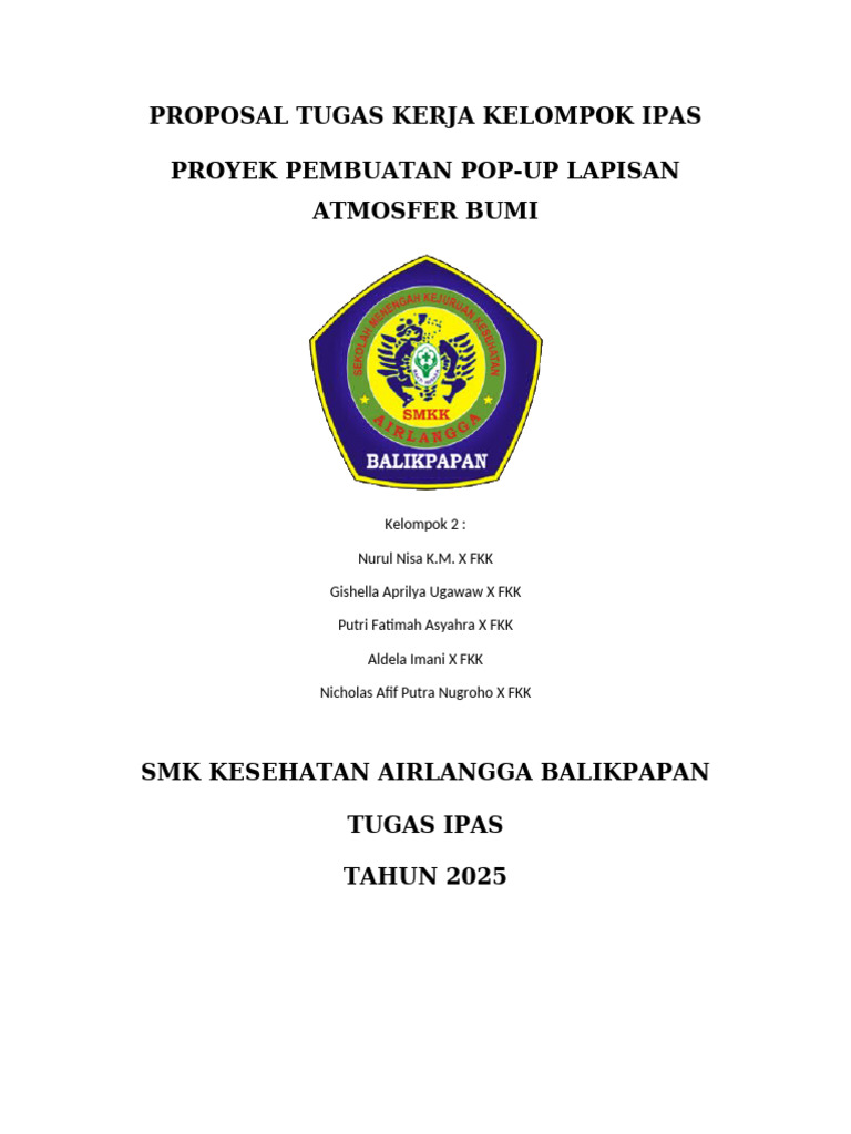 Proyek Pop-Up Atmosfer Bumi | PDF