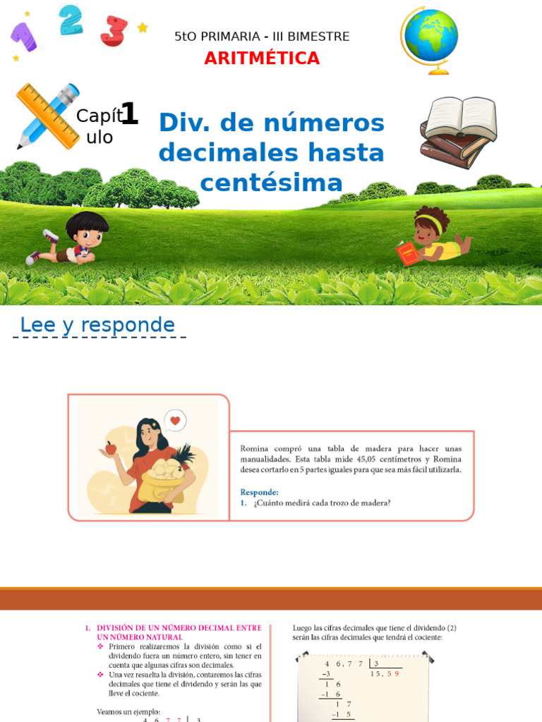 01 Div. de Números Decimales Hasta Centésima | PDF