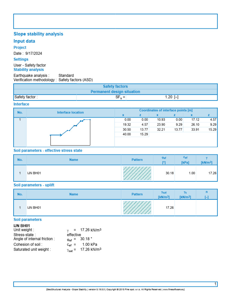 Slope Stability Analysis Report 2024 | PDF | Civil Engineering ...