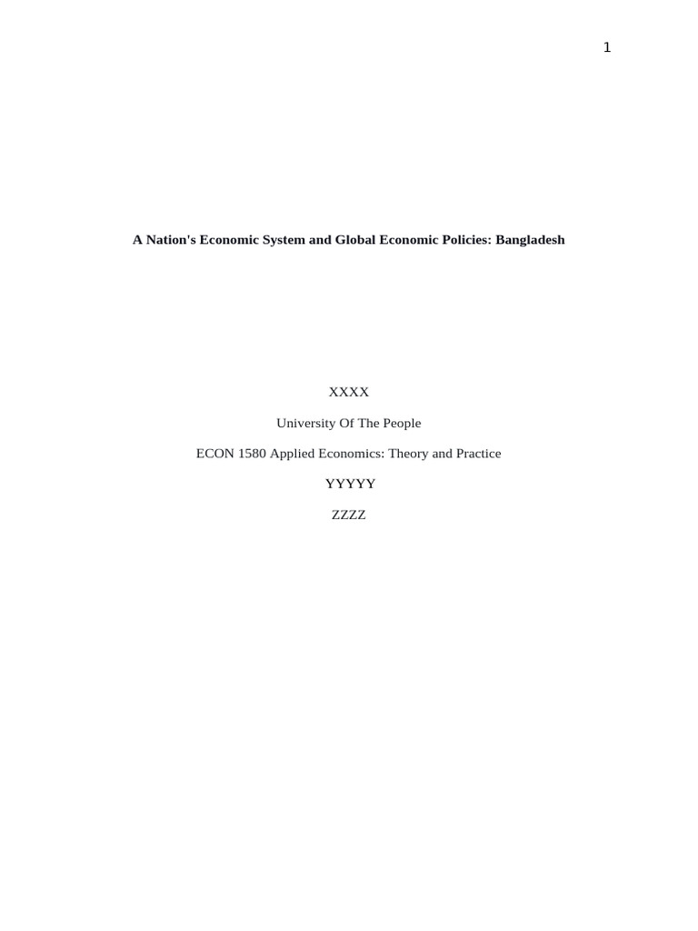 Assignment Activity Unit 1 Doc | PDF | Economies | Trade