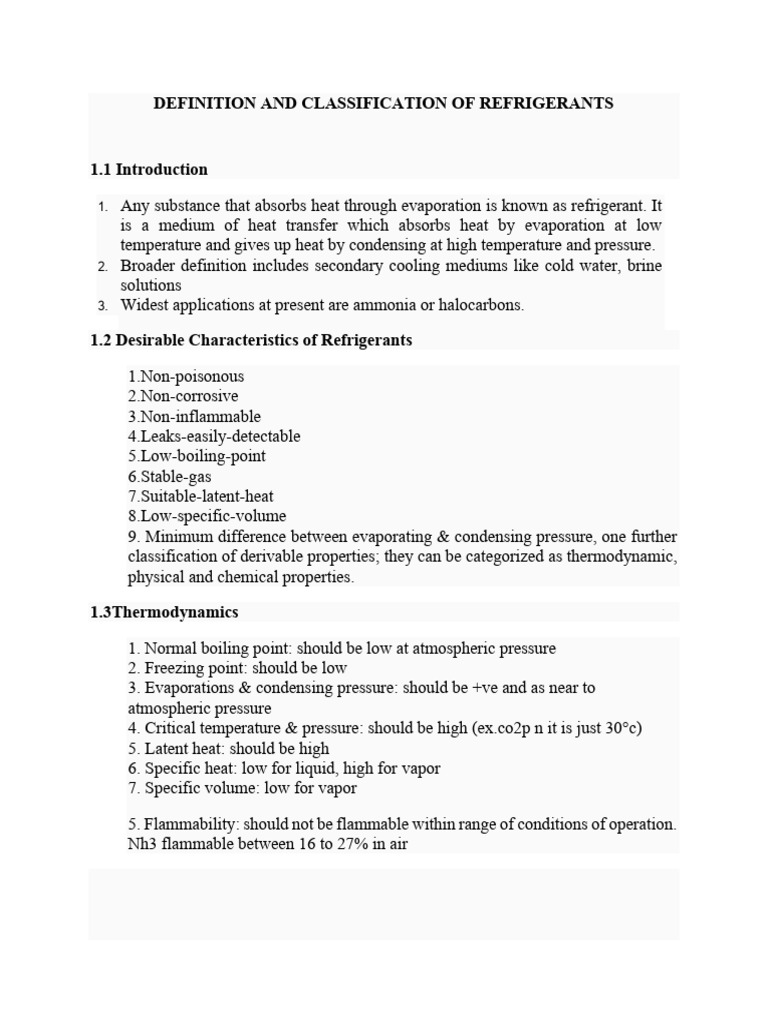 Refrigerants: Definition and Classification | PDF | Ammonia | Ozone