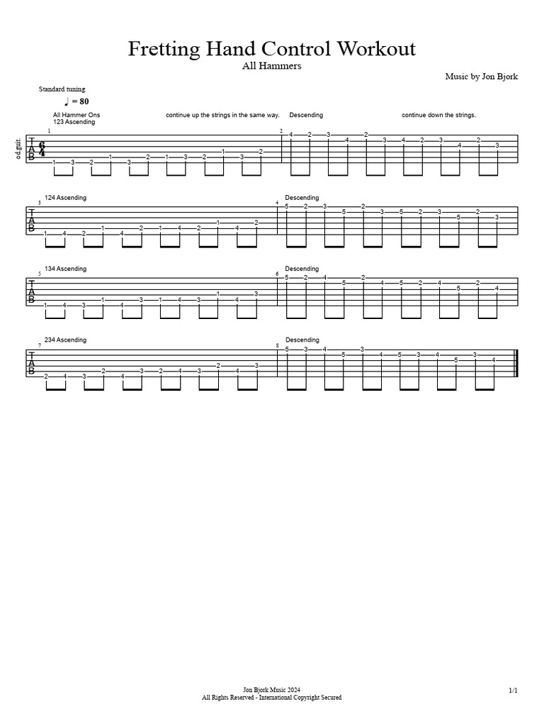 Fretting Hand Control Exercises | PDF | String Instruments | European ...