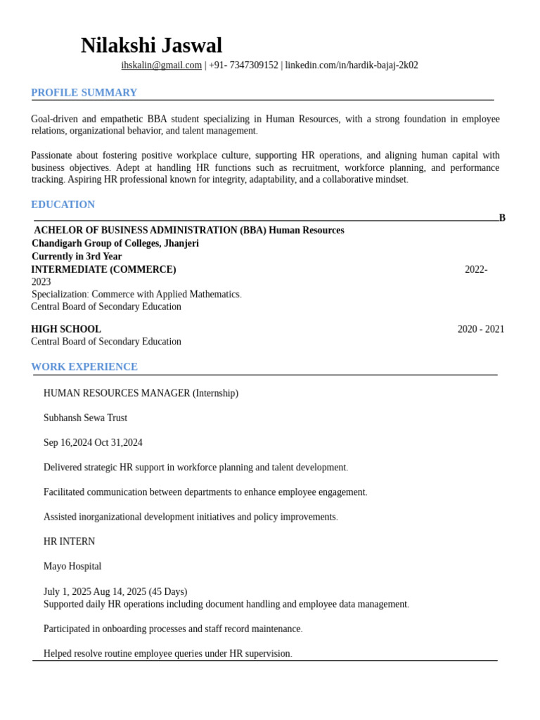 nilakshi resume | PDF