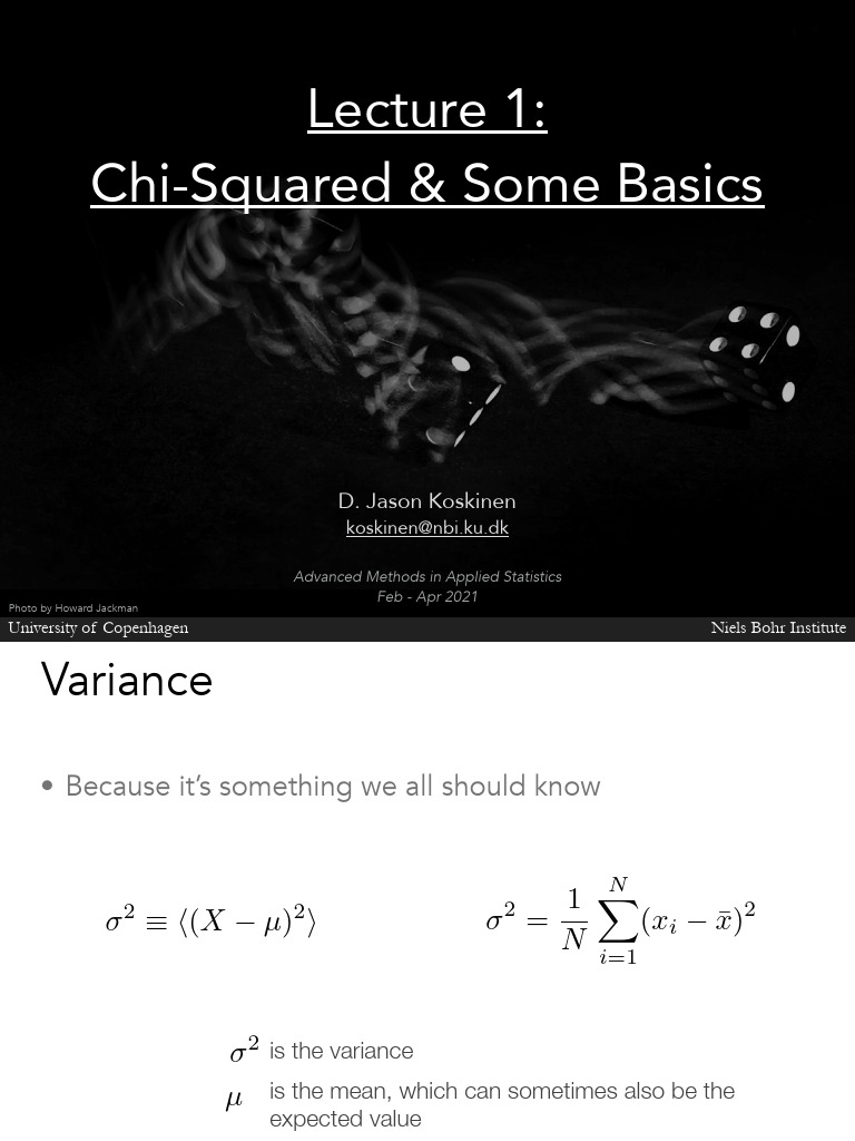 Lecture1 Basics ChiSquare | PDF | Probability Density Function | Normal Distribution