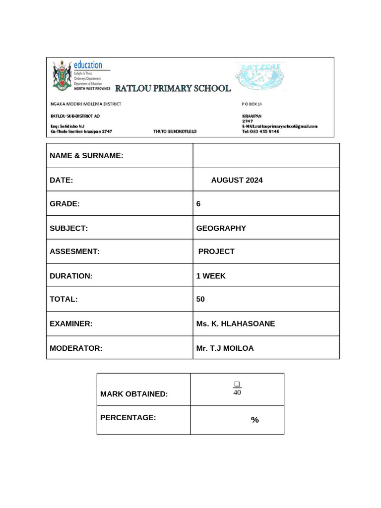 Climate and Vegetation Project Grade 6 | PDF | Forests | Rainforest