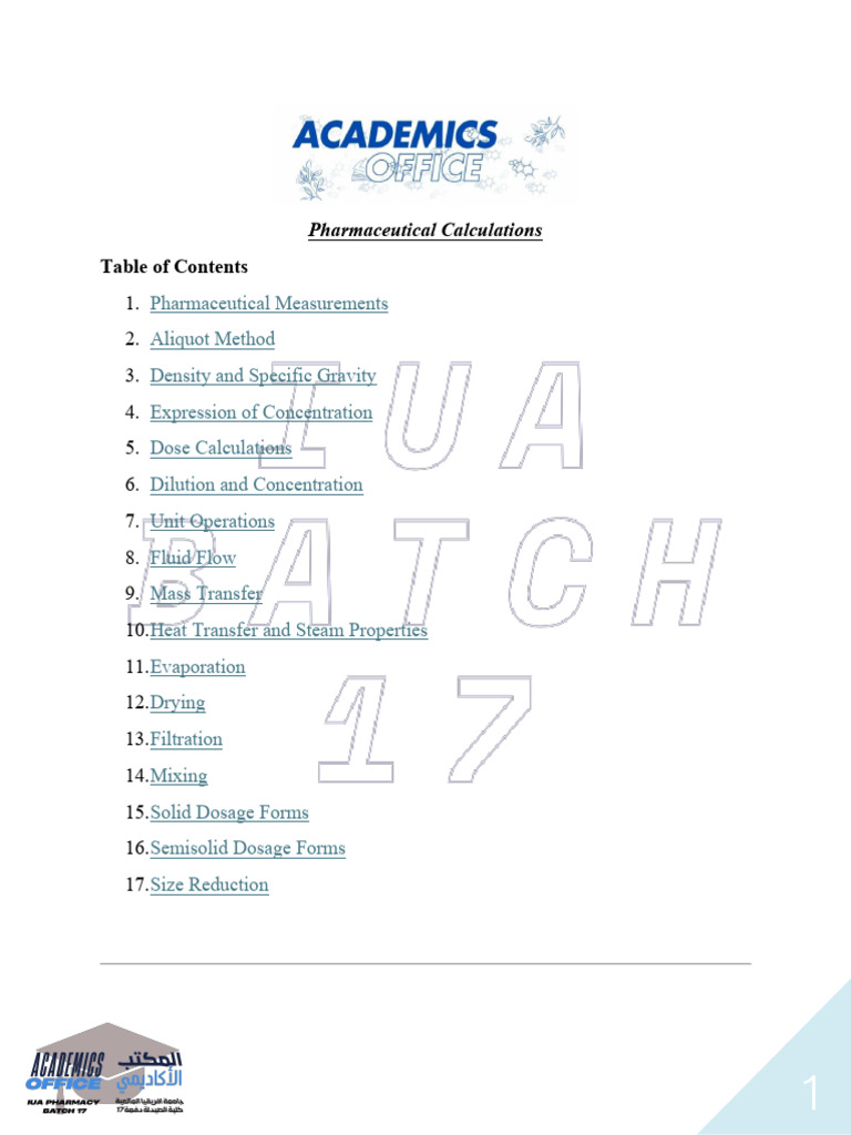Pharmaceutical Calculations | PDF | Boundary Layer | Diffusion