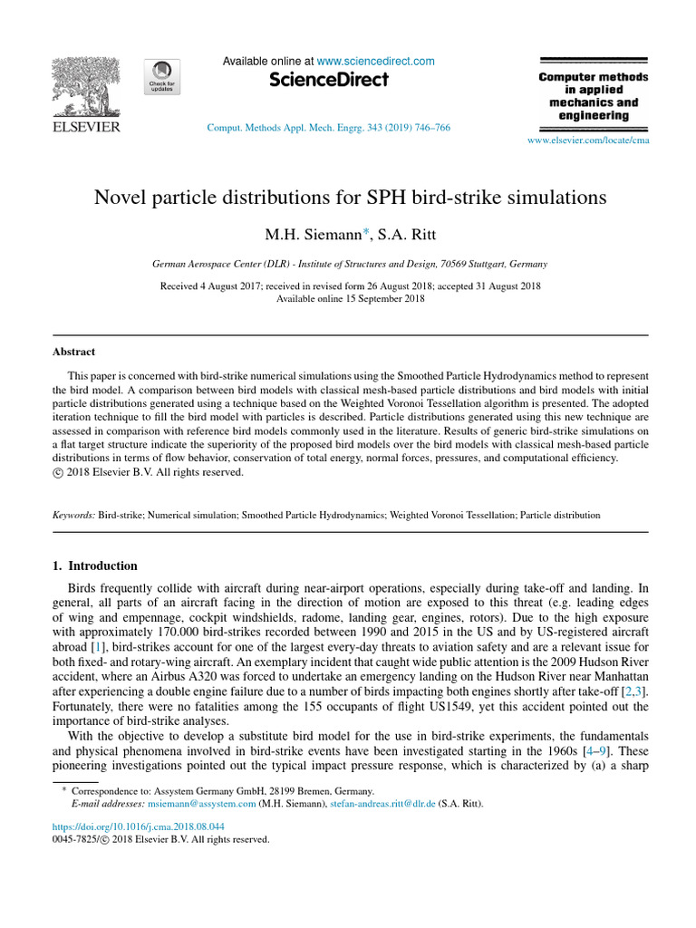 Novel Particle Distributions For SPH Bird-Strike Simulations | PDF ...