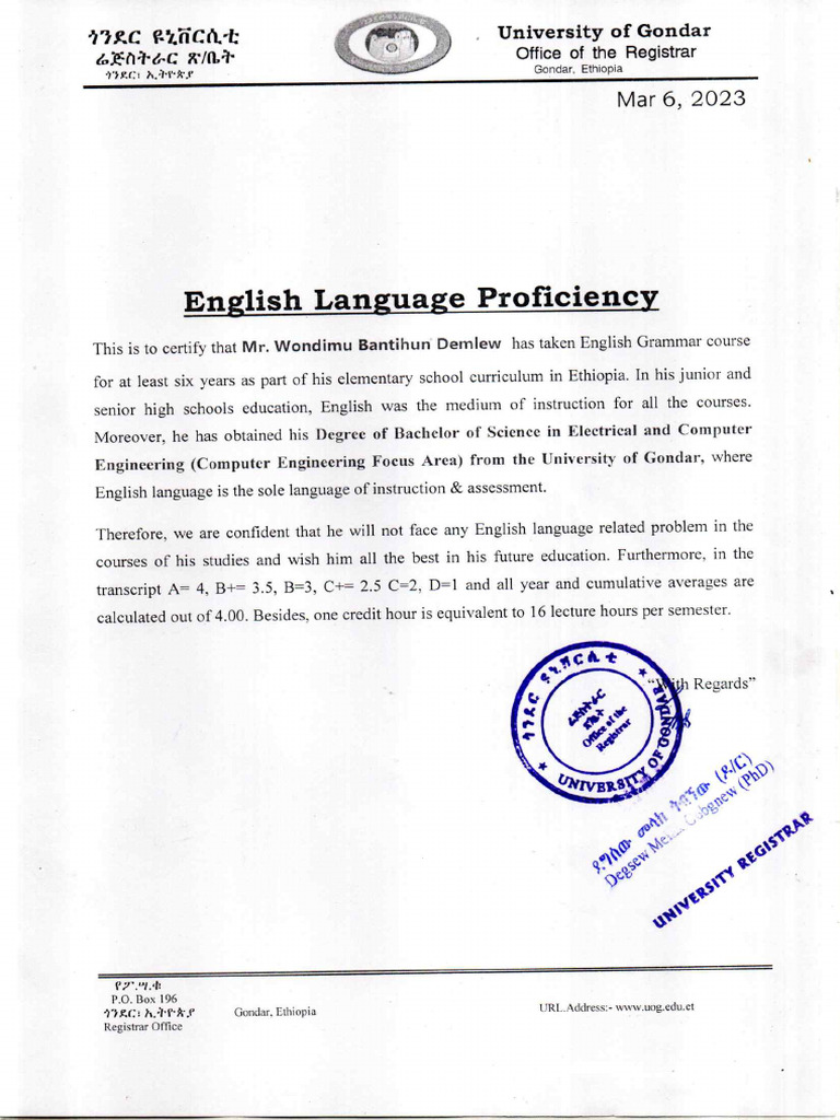 English Language Proficiency | PDF