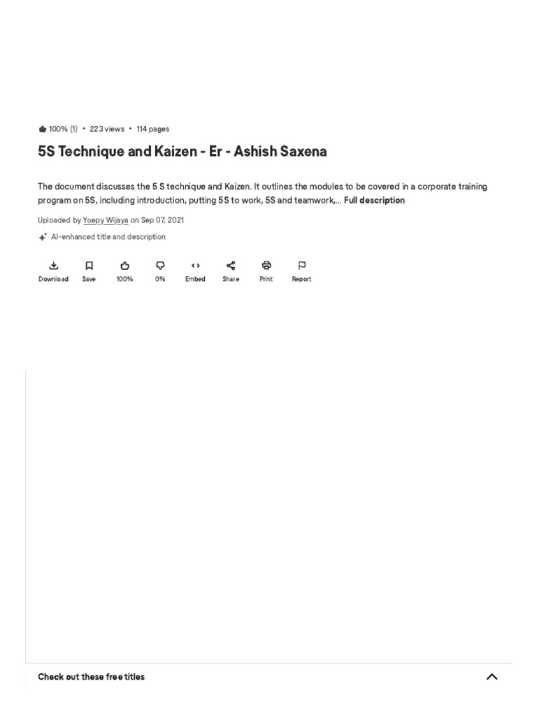 5S Technique and Kaizen - Er - Ashish Saxena _ PDF _ Technology & Engineering _ Computers | PDF ...
