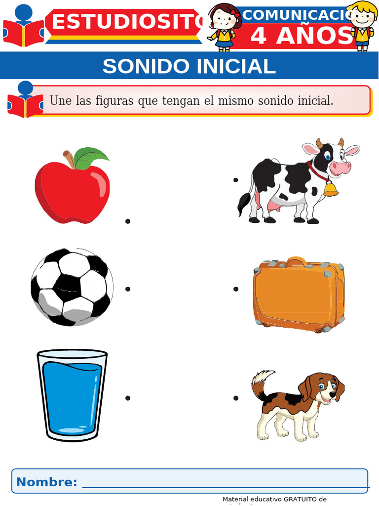 Actividades de Sonido Inicial para 4 Años | PDF