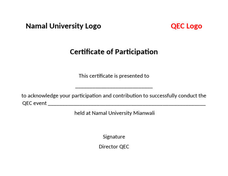 QEC Certificate Design Sent To Marketing | PDF