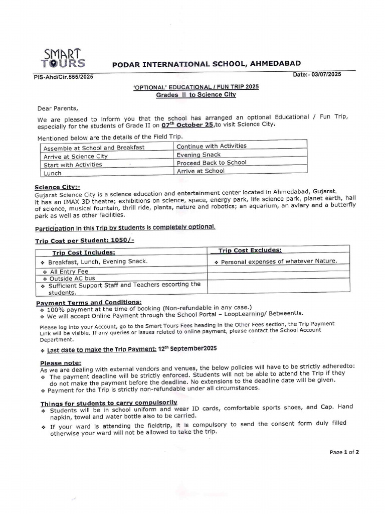 Class 2- Science City | PDF