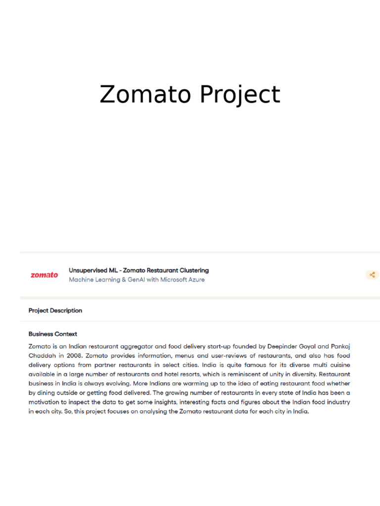 Zomato Project | PDF