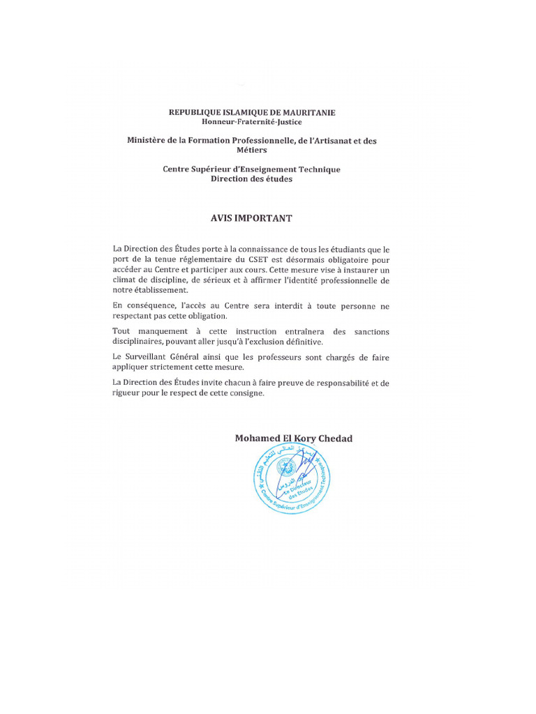 Avis Important2 | PDF