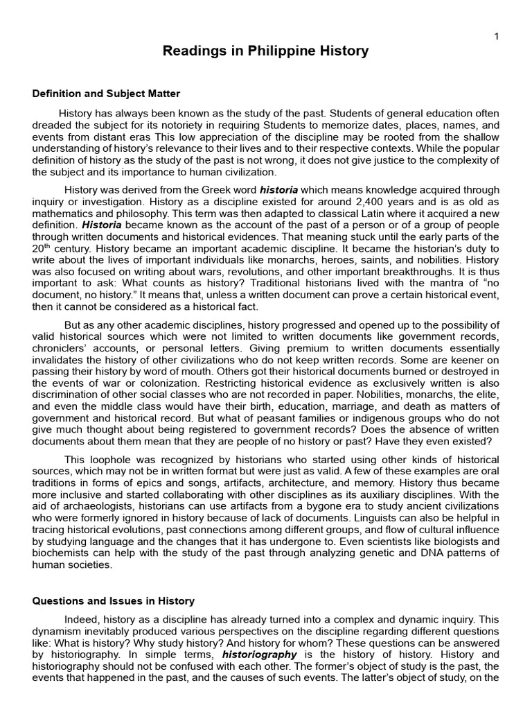 Readings in Philippine History | PDF | Primary Sources | Methodology