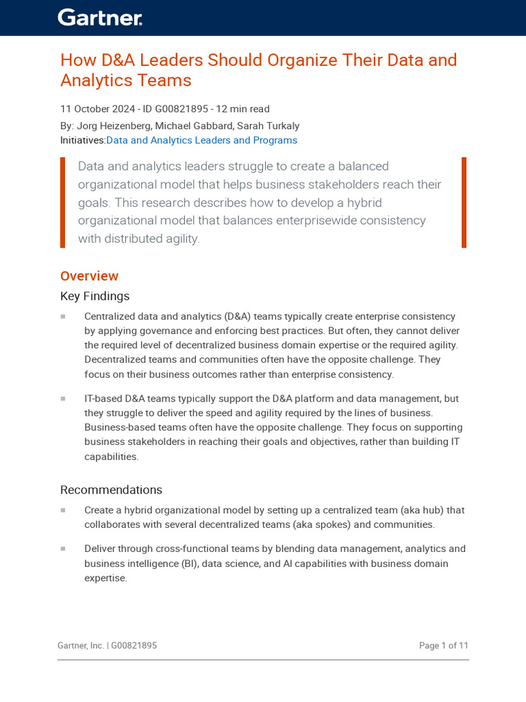 Hybrid Data & Analytics Organizational Model | PDF | Analytics ...