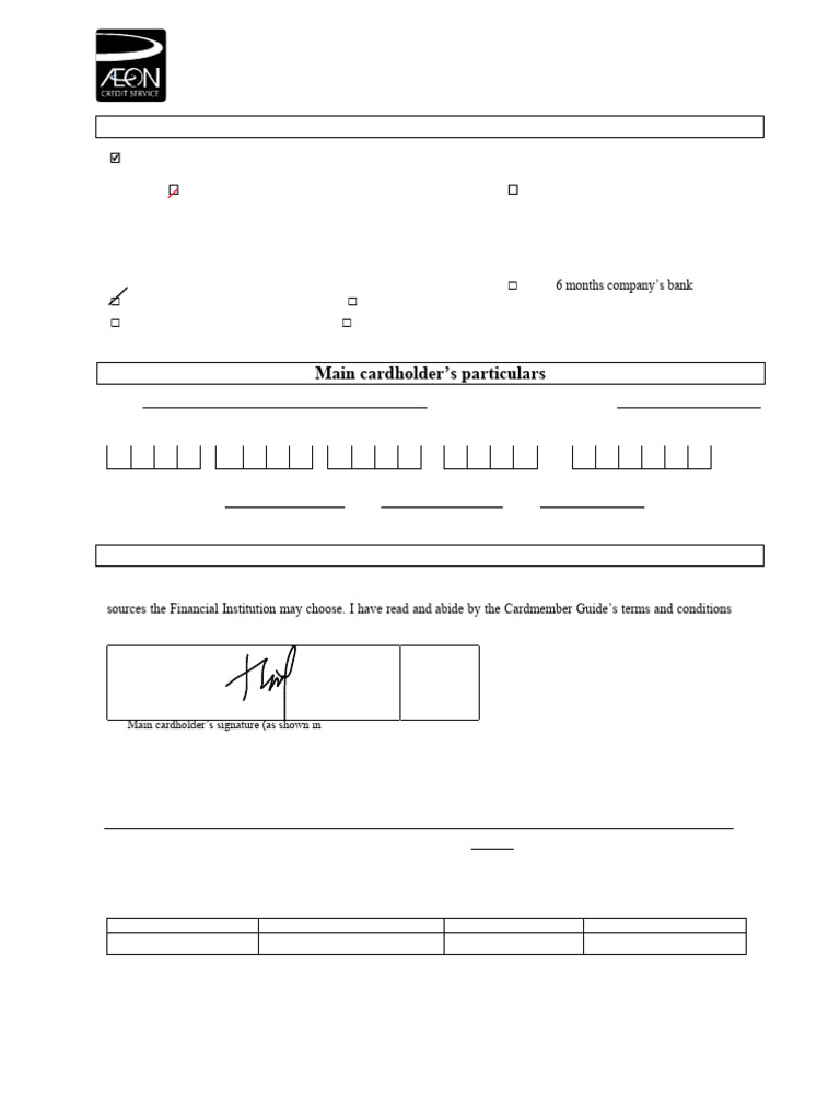 AEON Credit Limit Review Form | PDF | Credit Card | Payments