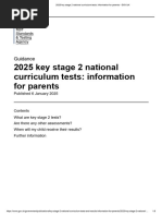 2025 Key Stage 2 National Curriculum Tests - Information For Parents ...
