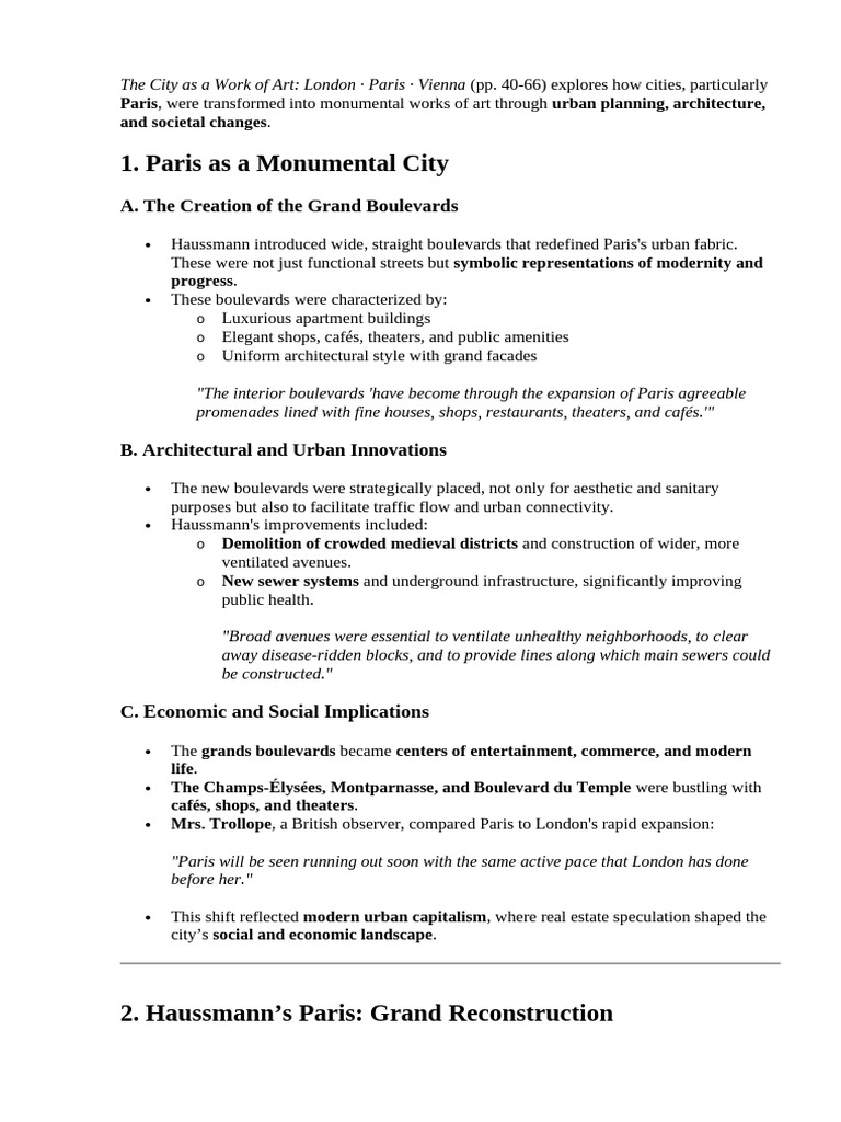 The City As A Work of Art | PDF | Paris | City