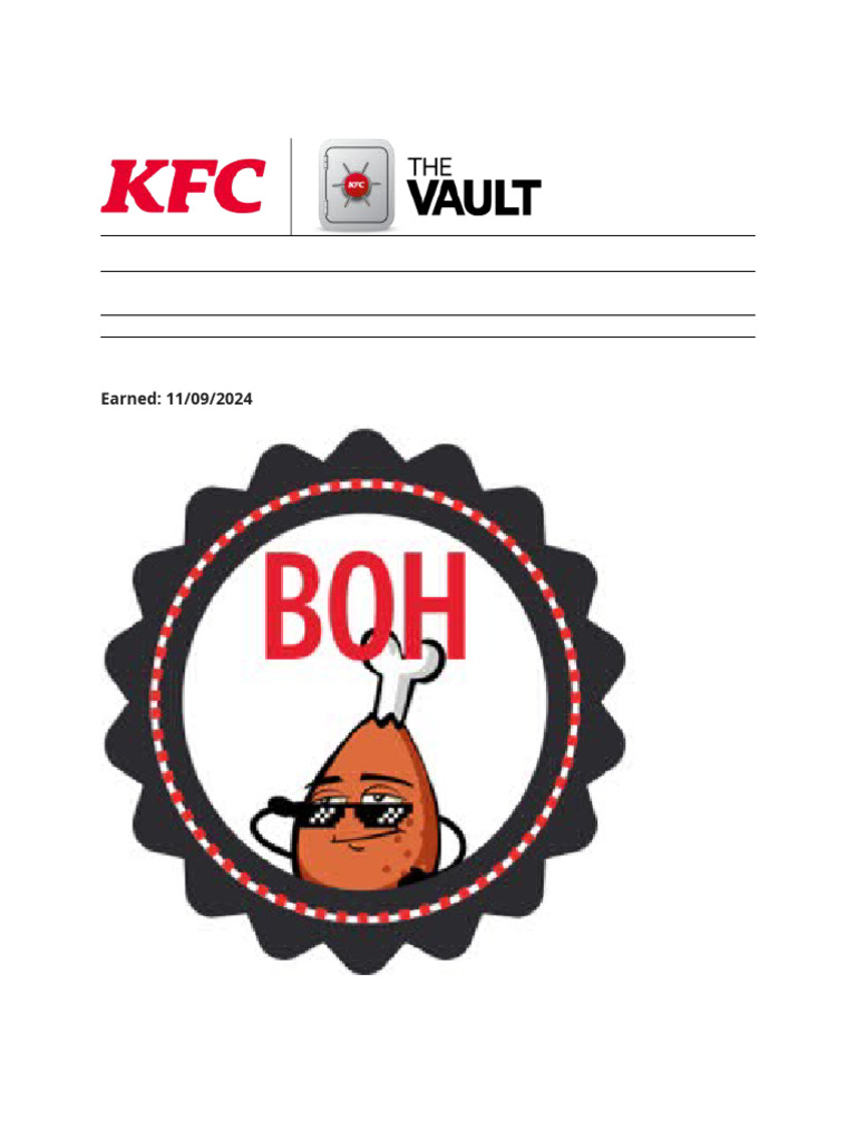 KFC Badge Achievement Overview | PDF