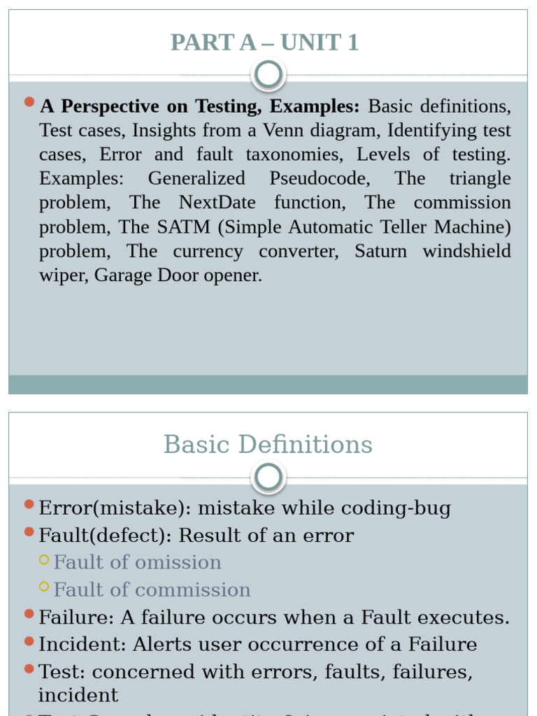 Module 1 Class Lecture Pdf Software Testing Computing 3108
