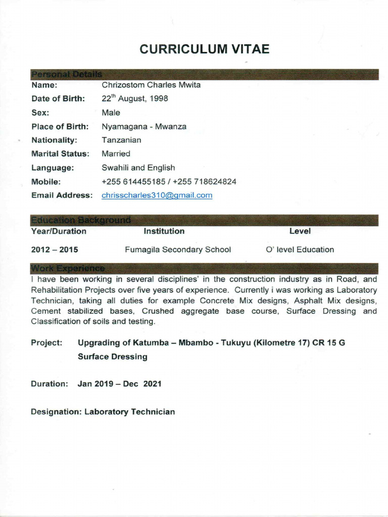 Chrizostom Charles Cv20250708 - 07161626 | PDF