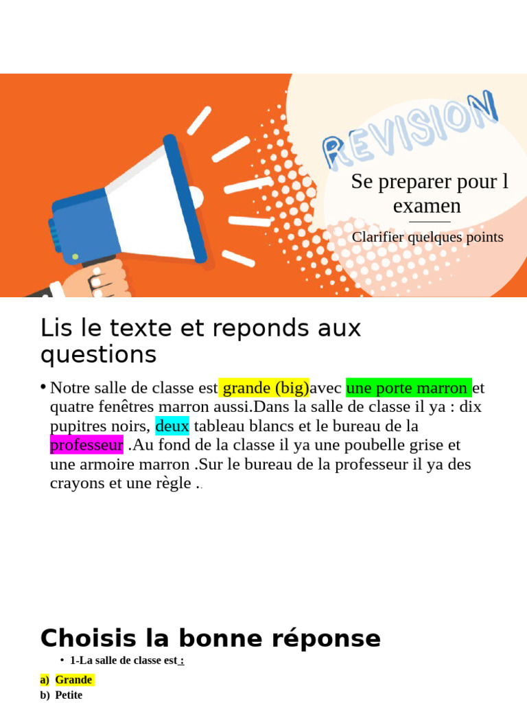 Préparation à l'examen de français | PDF | Vision | Graphisme