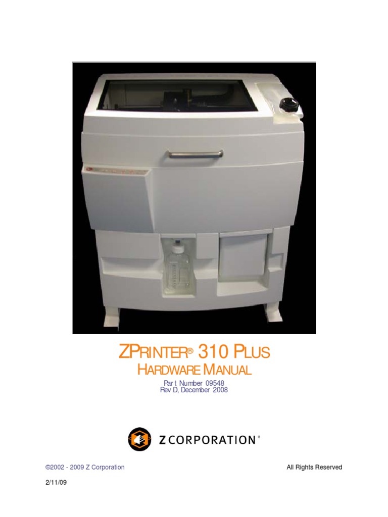 SOP ZPrinter 310 + | PDF | 3 D Printing | Printer (Computing)