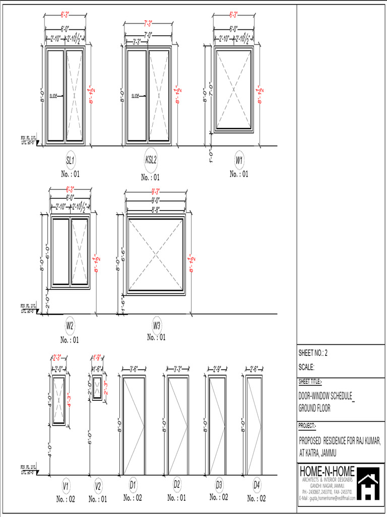 Raj Kumar Katra - Door Window Detail SCH - GF | PDF