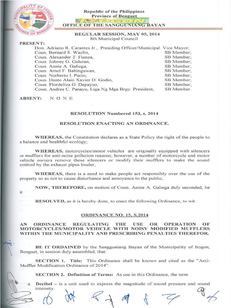 2014-15 Regulating The Use of Motorcycle With Noisy Modified Muffler ...
