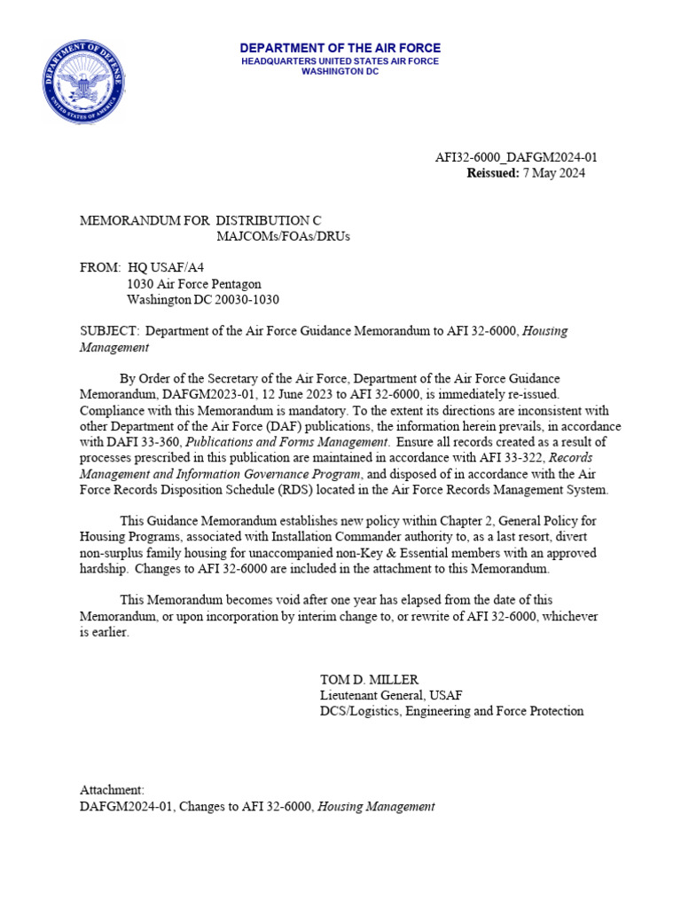 Updates to AFI 32-6000 Housing Policy | PDF | United States Department ...