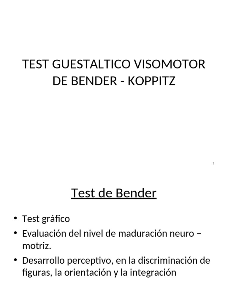 Test de Bender: Evaluación Visomotora Infantil | PDF | Ángulo | Sicología