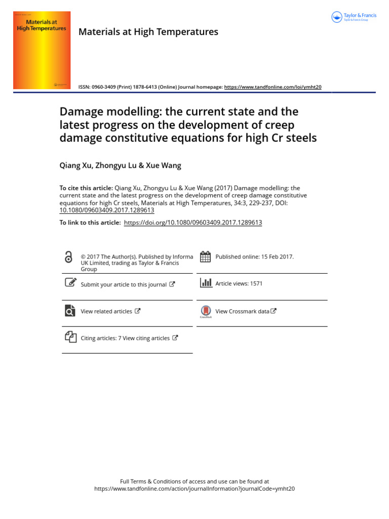 Damage Modelling The Current State and The Latest Progress On The ...