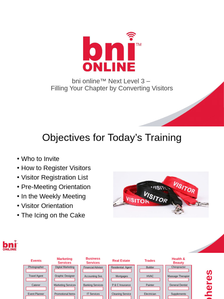 Bni Online™ Next Level 3 The Visitor Process PowerPoint | PDF