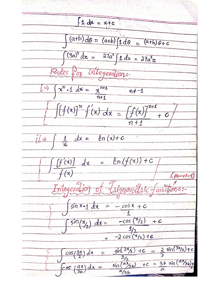 Integration Formulas | PDF