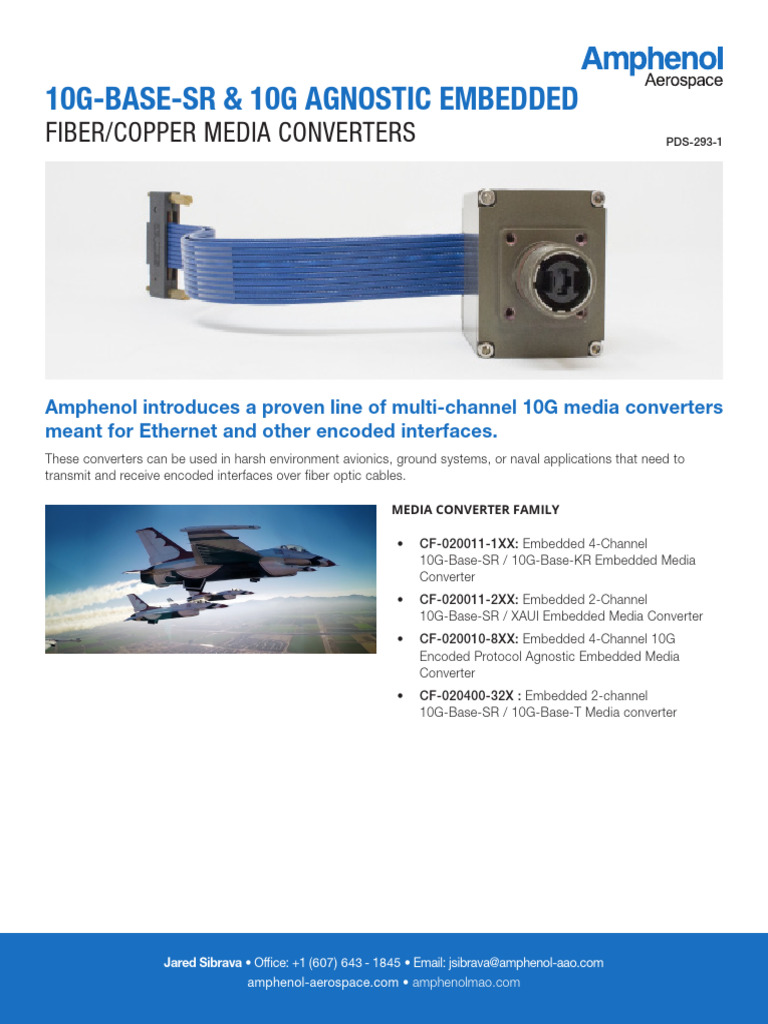 Amphenol 10G Embedded Media Converters | PDF | Electrical Connector ...