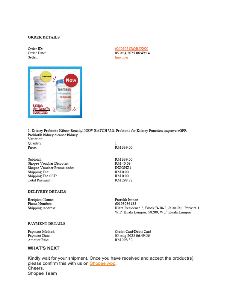 Order Details | PDF