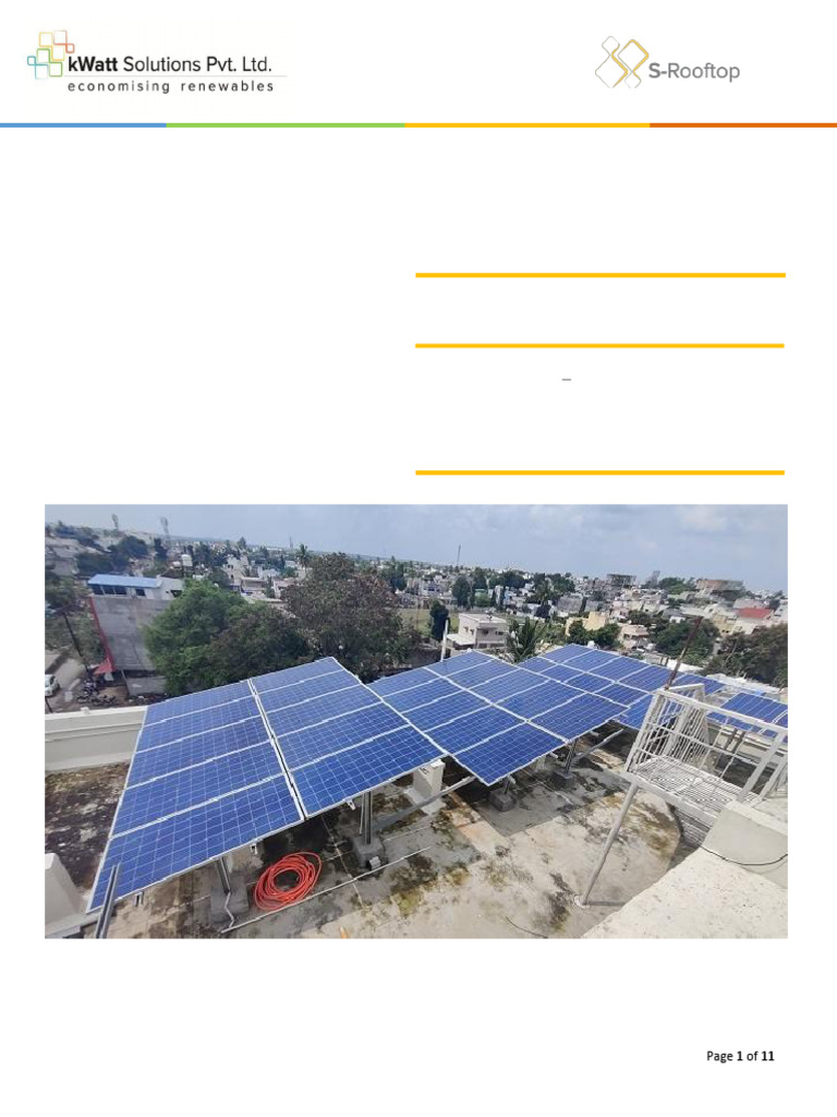 4 kWp Rooftop Solar PV Plant Proposal | PDF | Photovoltaic System ...