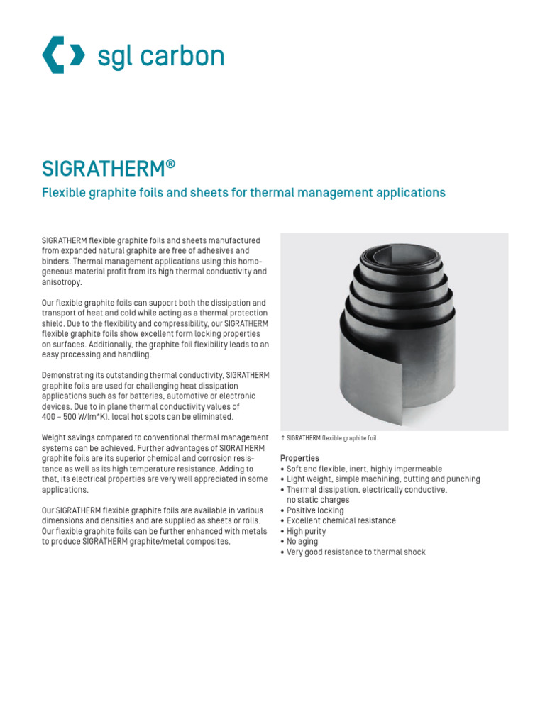 SGL Datasheet SIGRATHERM Foil EN | PDF | Electrical Resistivity And ...