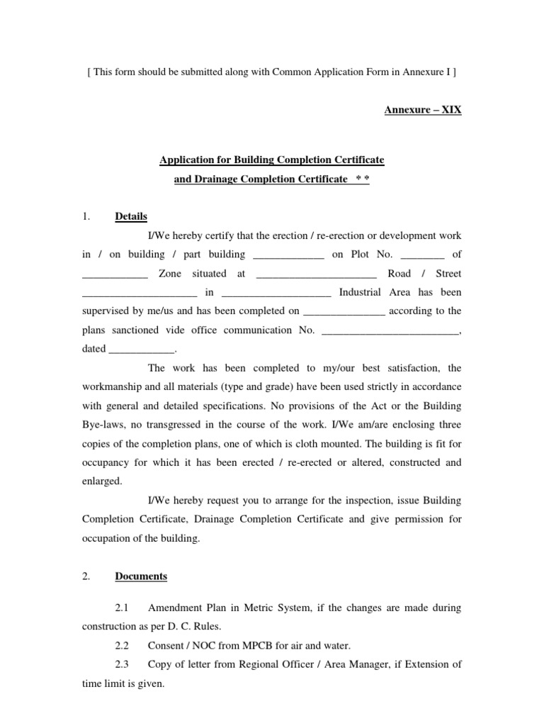 Application of B.C.C.for MIDC | PDF | Architect | Government Information