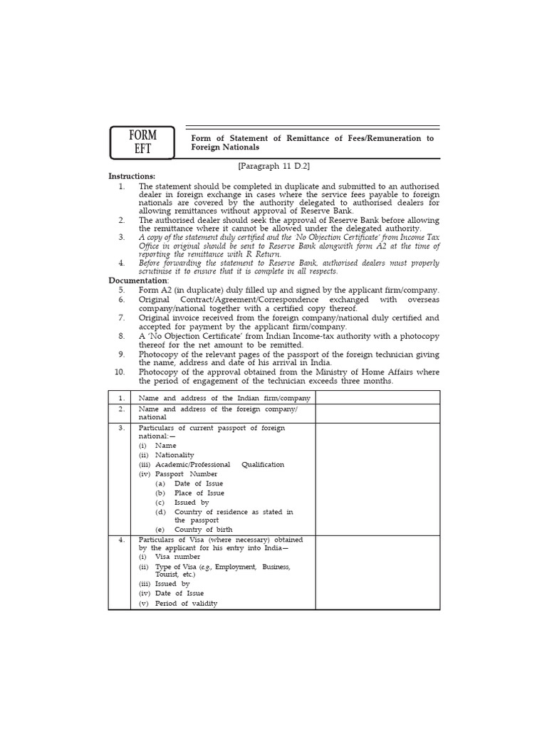 Form EFT Statement of Remittnce | PDF | Travel Visa | Remittance