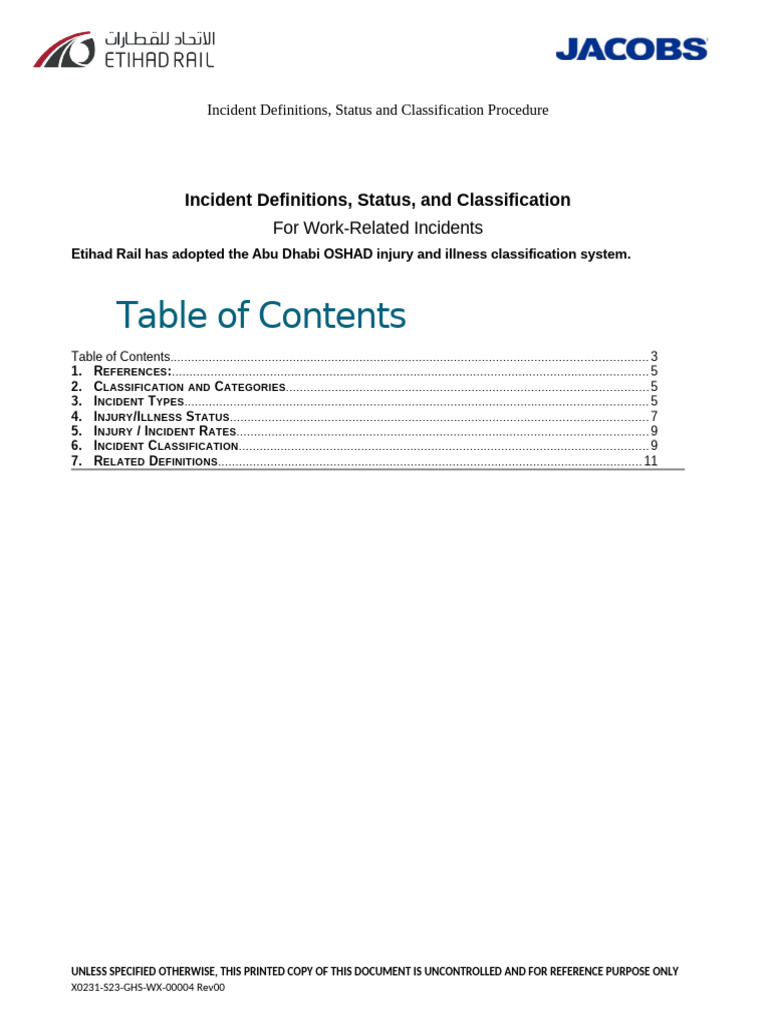Safety Incident Classification Guide | PDF | Hazards | Road