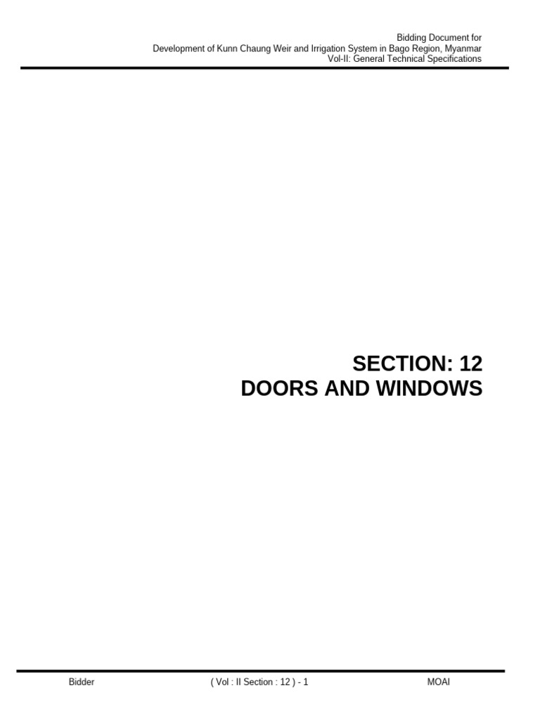 Technical Specs for Doors & Windows | PDF | Plywood | Door